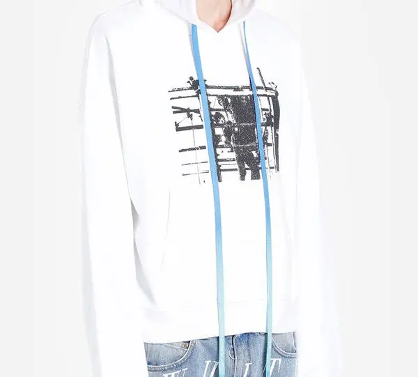 Off-White Graphic Print Hooded Sweatshirt - White