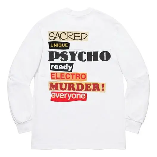 Supreme Long Sleeve Alphabet Graphic T-shirt - White