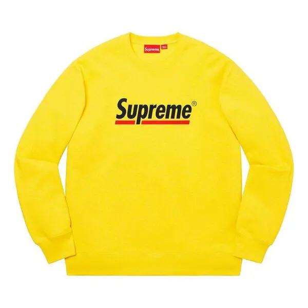 Supreme Underline Logo Crewneck - Yellow