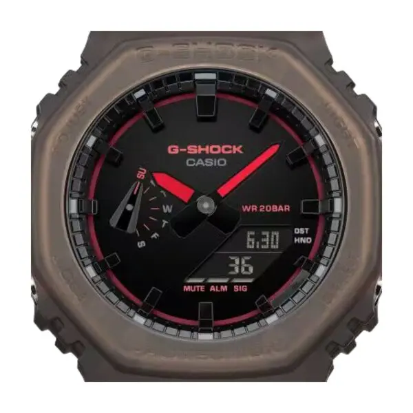 Casio G-shock Octagonal Resin Watch - Brown/red