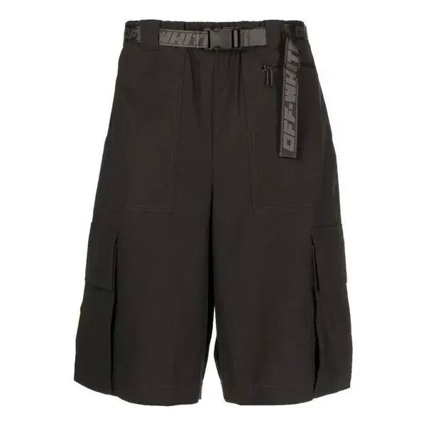 Off-White Ss22 Industrial Belted Cargo Shorts - Dark Grey