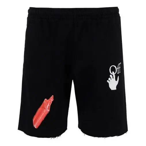 Off-White Pascal Applique Casual Shorts - Black