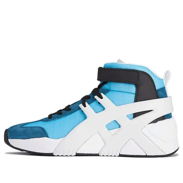 Onitsuka Tiger High Top Trainers With Logo Detail - Blue/white