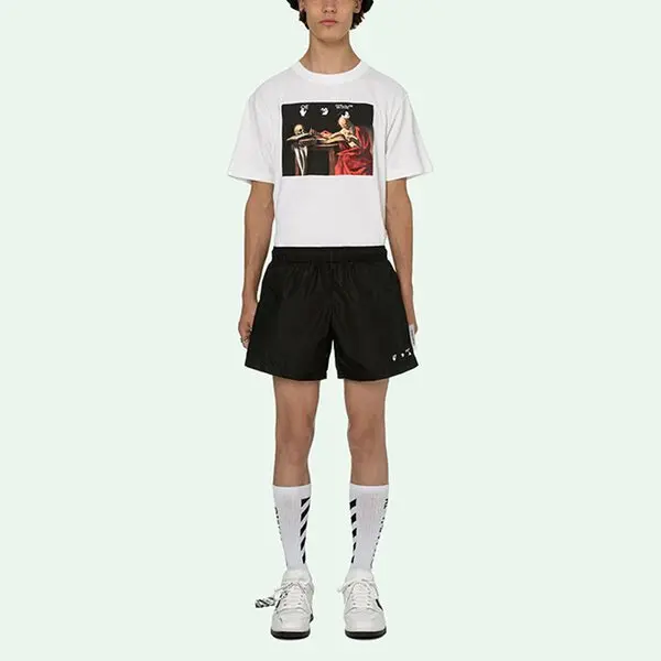 Off-White Ss21 Logo Detail Shorts