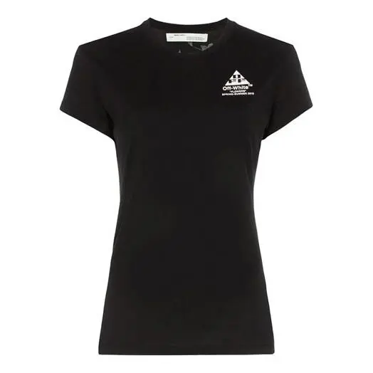 Off-White Cotton Arrows Sketch Print Short Sleeve T-shirt - Black