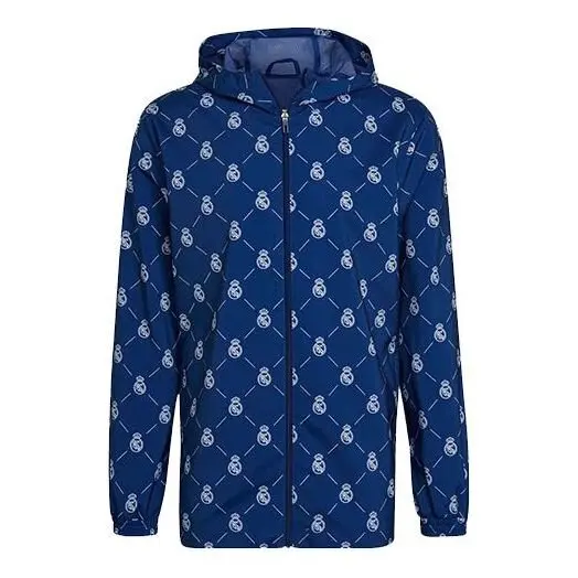 Adidas Real Madrid All-over Print Hooded Jacket - Multi-color