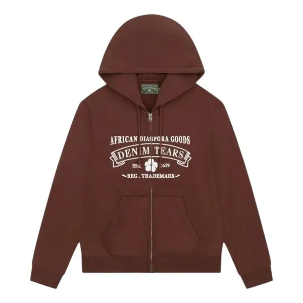 DENIM TEARS Adg Zip Hoodie - Brown