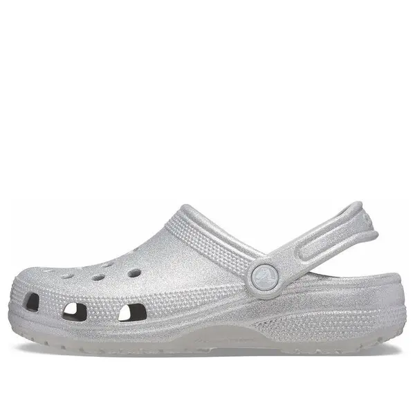 CROCS Classic Glitter Clogs - Silver