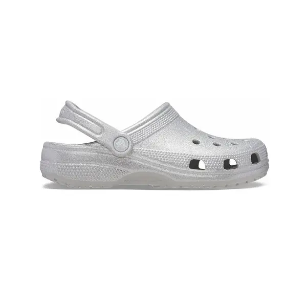 CROCS Classic Glitter Clogs - Silver