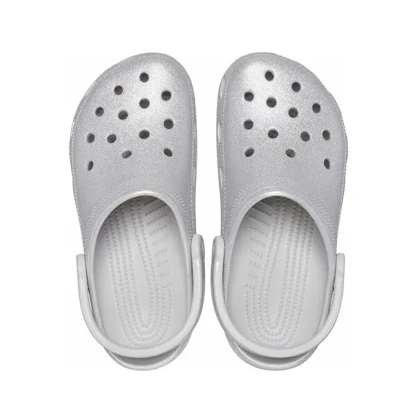 CROCS Classic Glitter Clogs - Silver