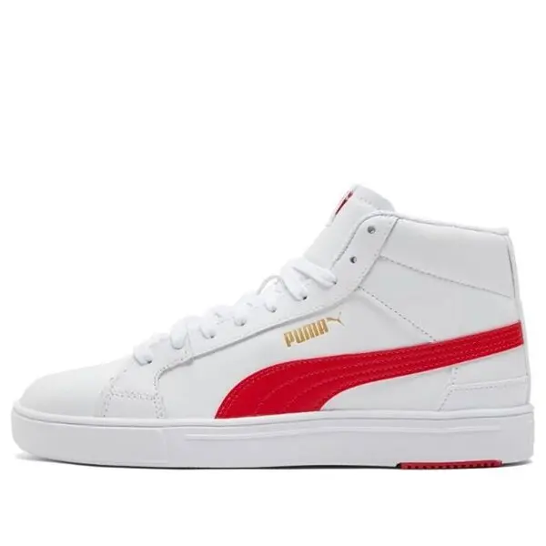 PUMA Serve Pro Lite Mid Top Sneakers - White/red