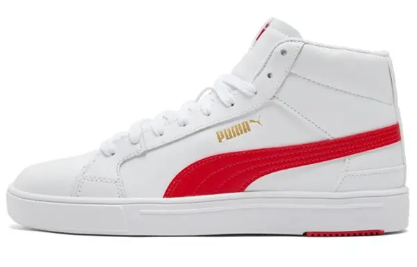 PUMA Serve Pro Lite Mid Top Sneakers - White/red