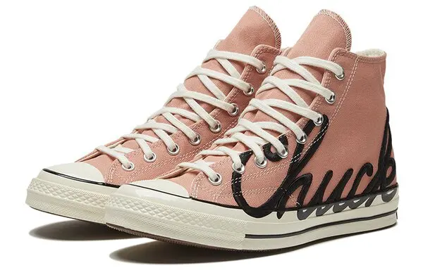 CONVERSE Chuck 70 Hi Scripted Signature Print - Black/pink