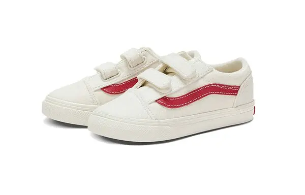 VANS Old Skool V Retro Low Top Sneakers - White/red