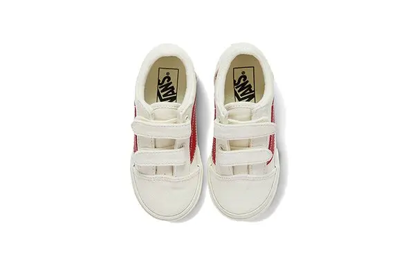 VANS Old Skool V Retro Low Top Sneakers - White/red