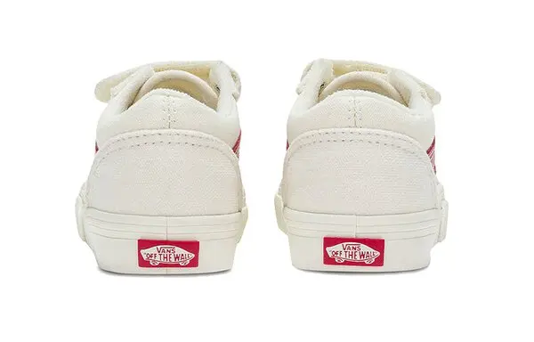 VANS Old Skool V Retro Low Top Sneakers - White/red
