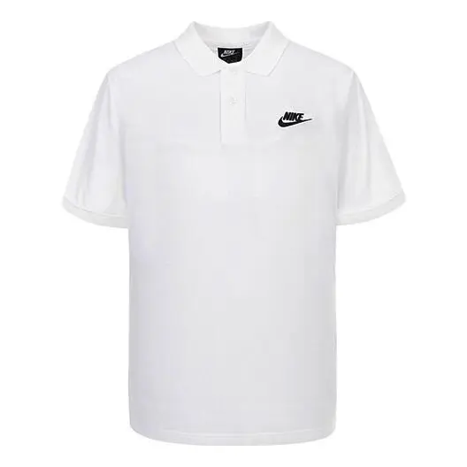 Nike Casual Sports Lapel Short Sleeve Polo Shirt - White