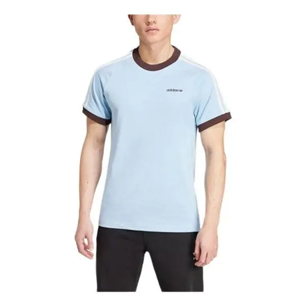 Adidas Originals Small Logo Stripe Crew Neck T-shirt - Blue