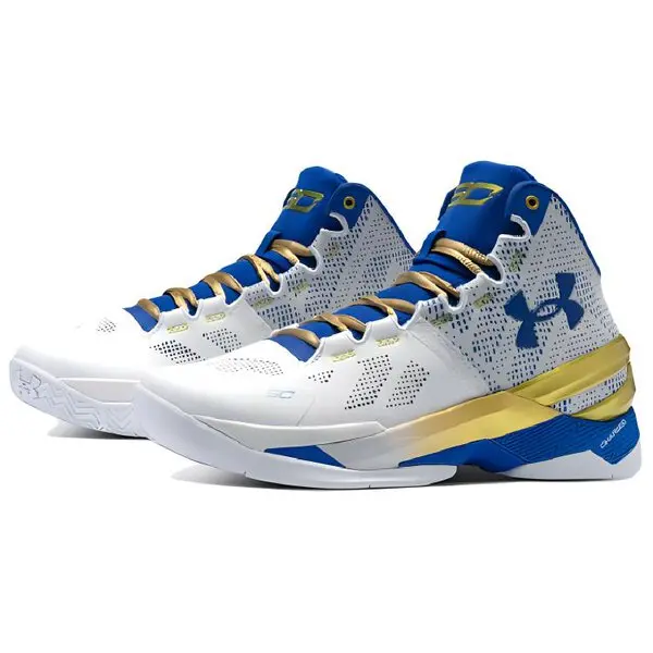Under Armour Curry 2 Nm High Top Sneakers - White/yellow/blue