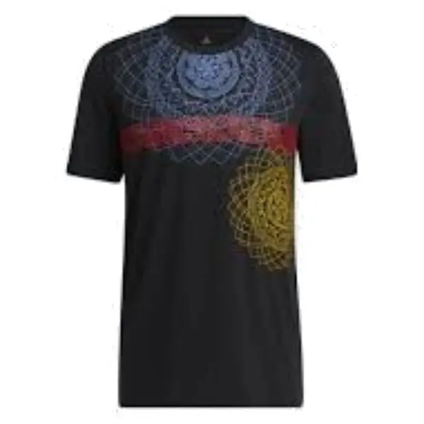 Adidas Dame Ep Gm T-shirt 'black Blue Yellow