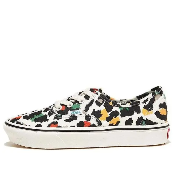 VANS Comfycush Authentic Leopard Print Sneakers - White/black