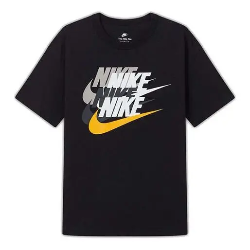 Nike As Nsw Prem Ss Tee Athleisure Casual Sports Logo Printing Short Sleeve Black T-shirt - Multi-color