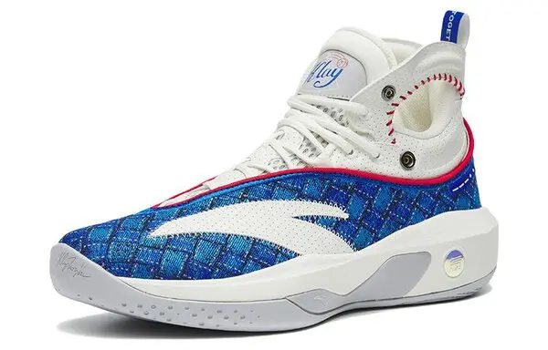 ANTA Klay Thompson "baseball" High Top Sneakers - White/blue/red