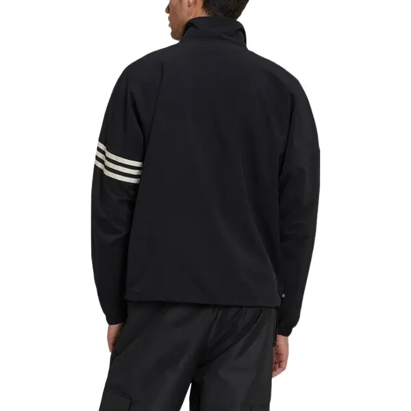 Adidas Logo Printing Pattern Stripe Stand Jacket