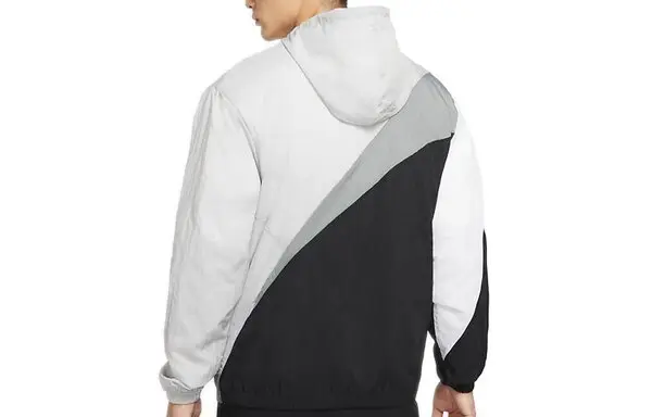 JORDAN Air Jumpman Wave Asymmetric Logo Pattern Splicing Woven Jacket