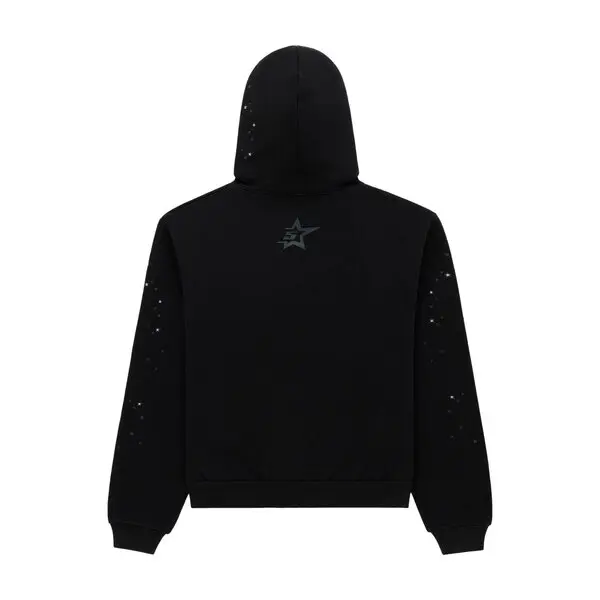 SP5DER Rhinestone Punk V2 Hoodie - Black