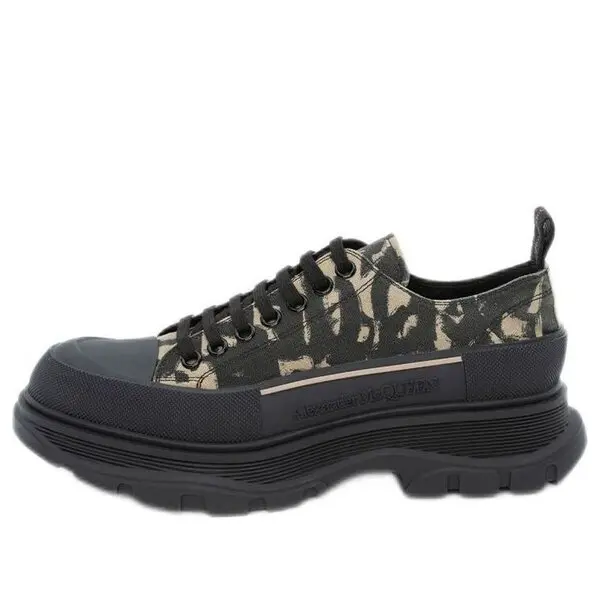 Alexander McQueen Graffiti Tread Slick Lace-up Sneakers - Beige/green/black