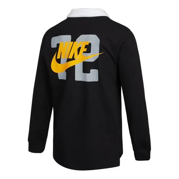 Nike Rugby Long Sleeve Knit Polo Shirt - Black