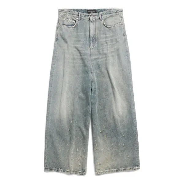 Balenciaga Low Crotch Wide Leg Jeans - Light Blue
