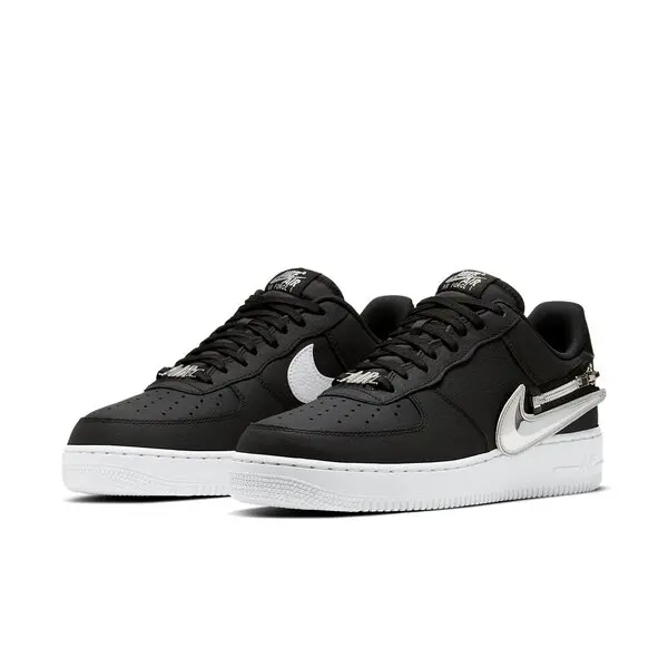Nike Force 1 '07 Premium "silver Swoosh" Sneakers - Black