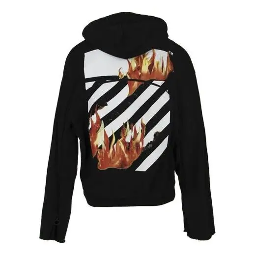 Off-White Flame Graphic Hoodie - Black