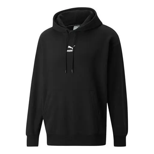 PUMA Logo Print Hoodie - Black