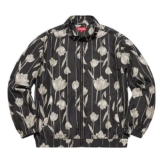 Supreme Ss19 Floral Silk Track Jacket - Black