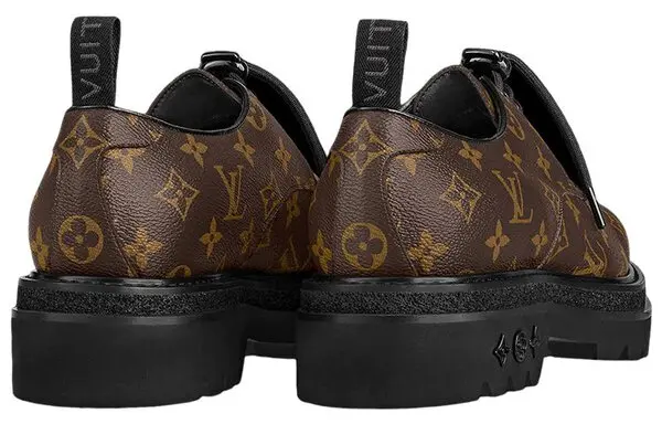 LOUIS VUITTON Black Brown Monogram Derby Shoes