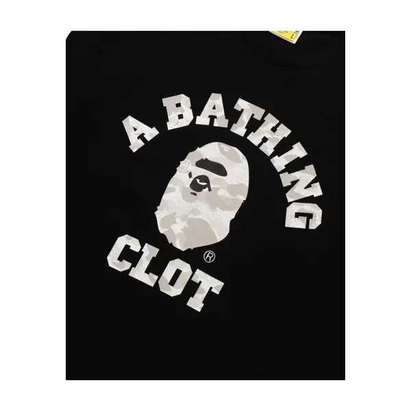 A BATHING APE X Clot Camo College Relaxed Fit T-shirt - Black