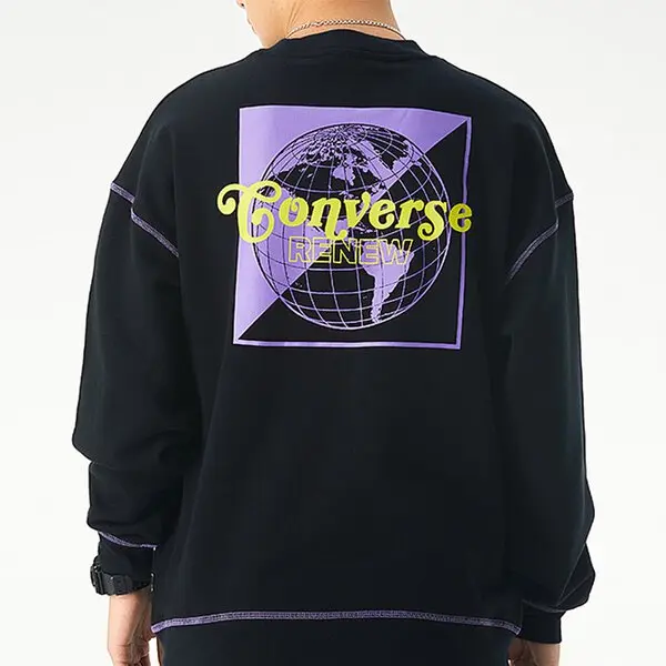 CONVERSE Renew Graphic Crewneck Sweatshirt - Black