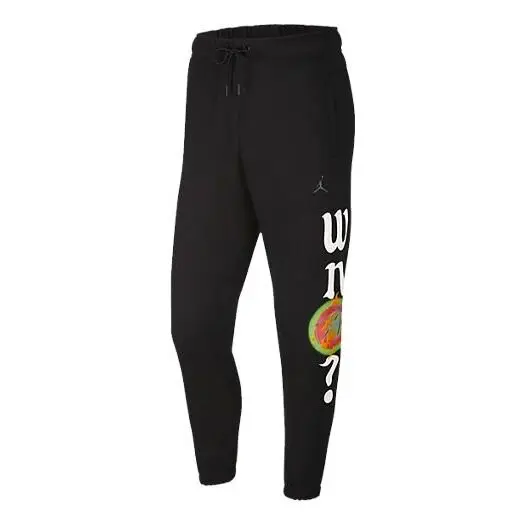 Nike Jordan Why Not? Casual Sports Elastic Waistband Fleece Long Pants/trousers - Black