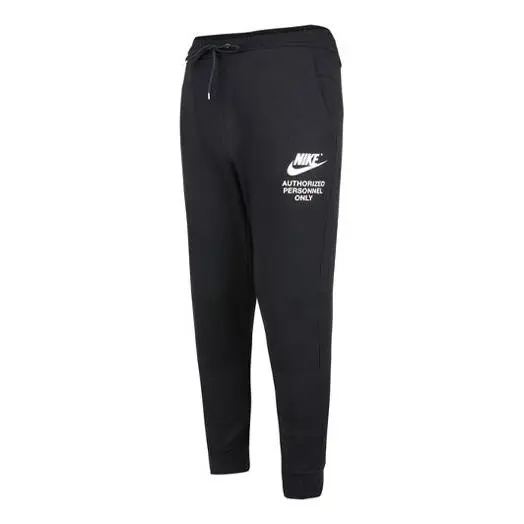 Nike Logo Alphabet Printing Knit Bundle Feet Sports Pants/trousers/joggers Autumn - Black