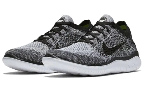 Nike Free Rn Flyknit 2018 Athletic Sneakers - White/black