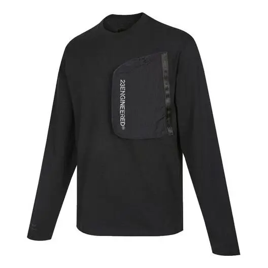 JORDAN Splicing Pocket Reflective Printing Round Neck Pullover T-shirt