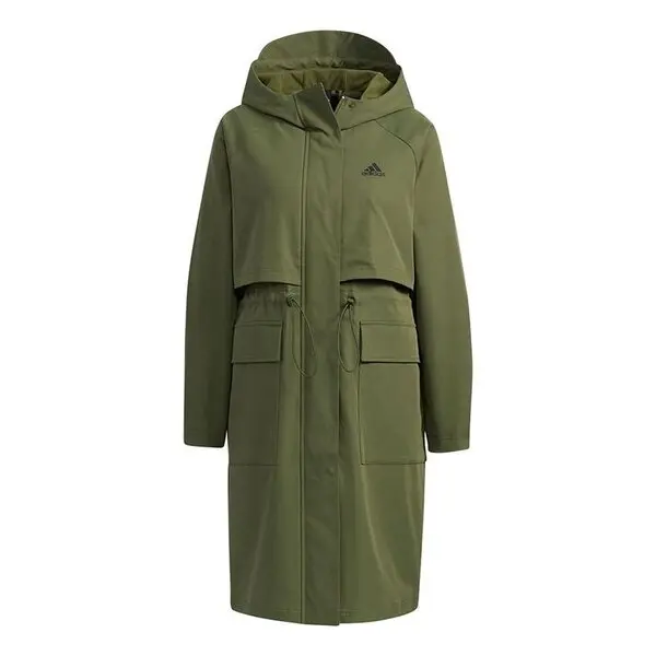 Adidas Long Fleece-lined Hooded Windbreaker Jacket - Default Color