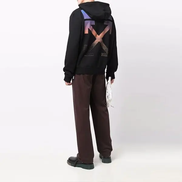 Off-White Logo Arrow Pattern Full Zip Hoodie