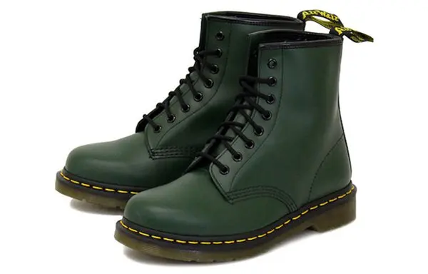 Dr. Martens 1460 Smooth Leather Lace-up Boots - Green