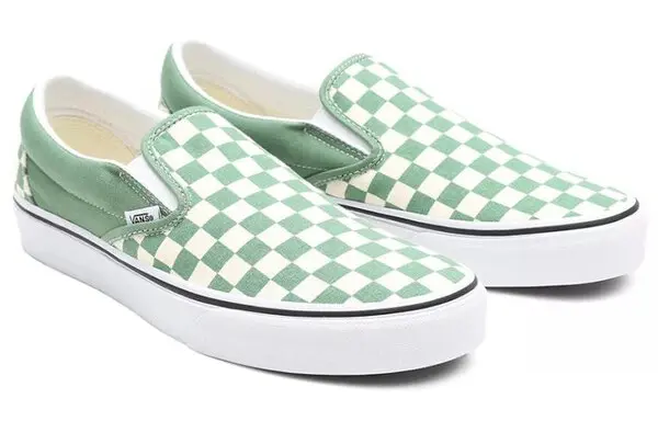 VANS Classic Slip-on Checkerboard Low Top Sneakers - Green