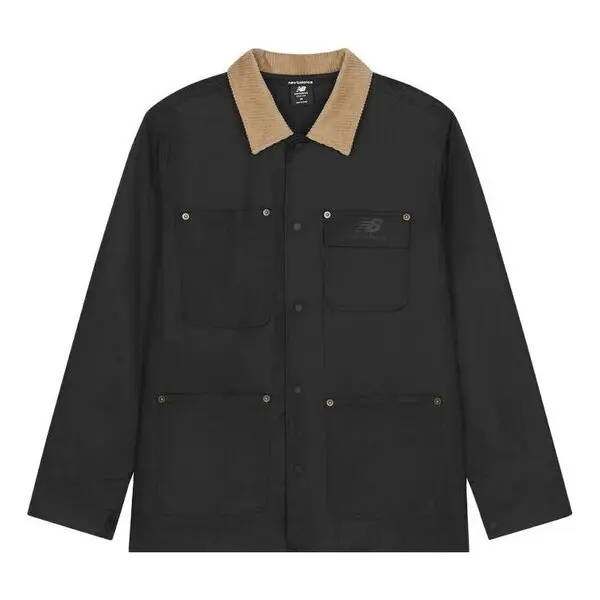 NEW BALANCE Utility Jacket With Corduroy Collar - Black/brown