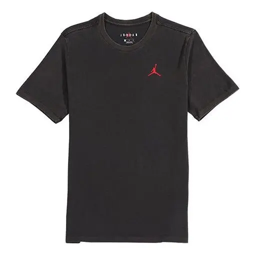 JORDAN Retro Short Sleeve Distressed Graphic T-shirt - Black